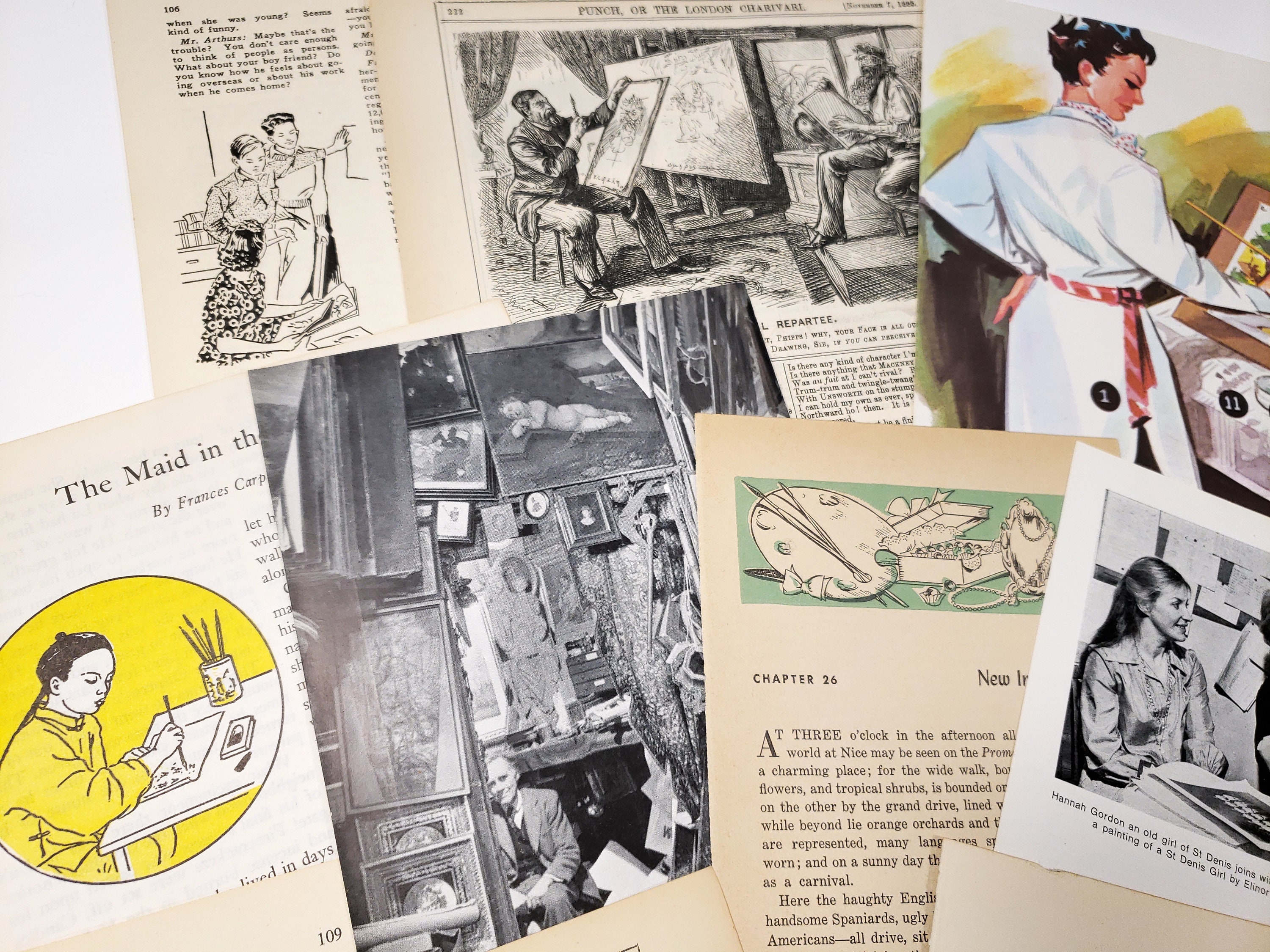ART & ARTISTS - Vintage Paper Ephemera Inspiration Pack - 25+ Pieces ...