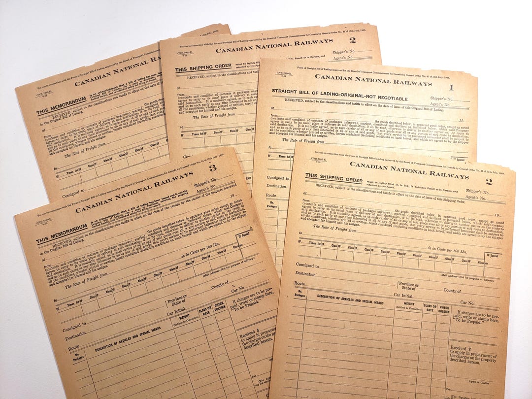 CNR Railway Vintage Blank Forms, Vintage Business Stationary 1909, Junk ...
