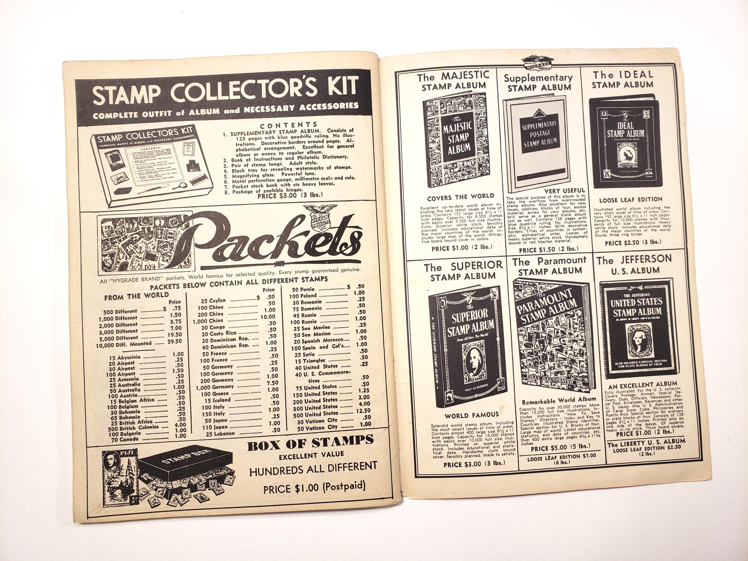 Atlas Stamp Album, 1954, Stamp Collection, Old Paper, Postage Stamps ...