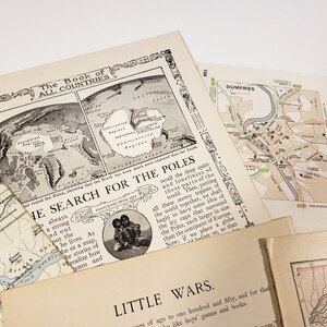 Vintage MAPS Paper Pack - 10 Sheets, a Mixture of Size and Colour ...