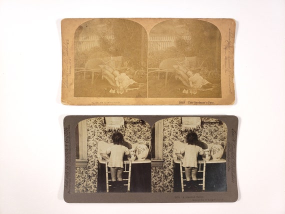 Antique Stereograph Cards of Children Stereoscope Victorian | Etsy