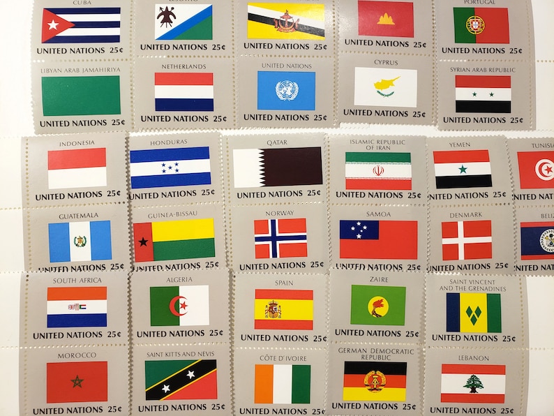 United Nations Stamps, Stamp Collection, Postage Stamp Set, Vintage ...