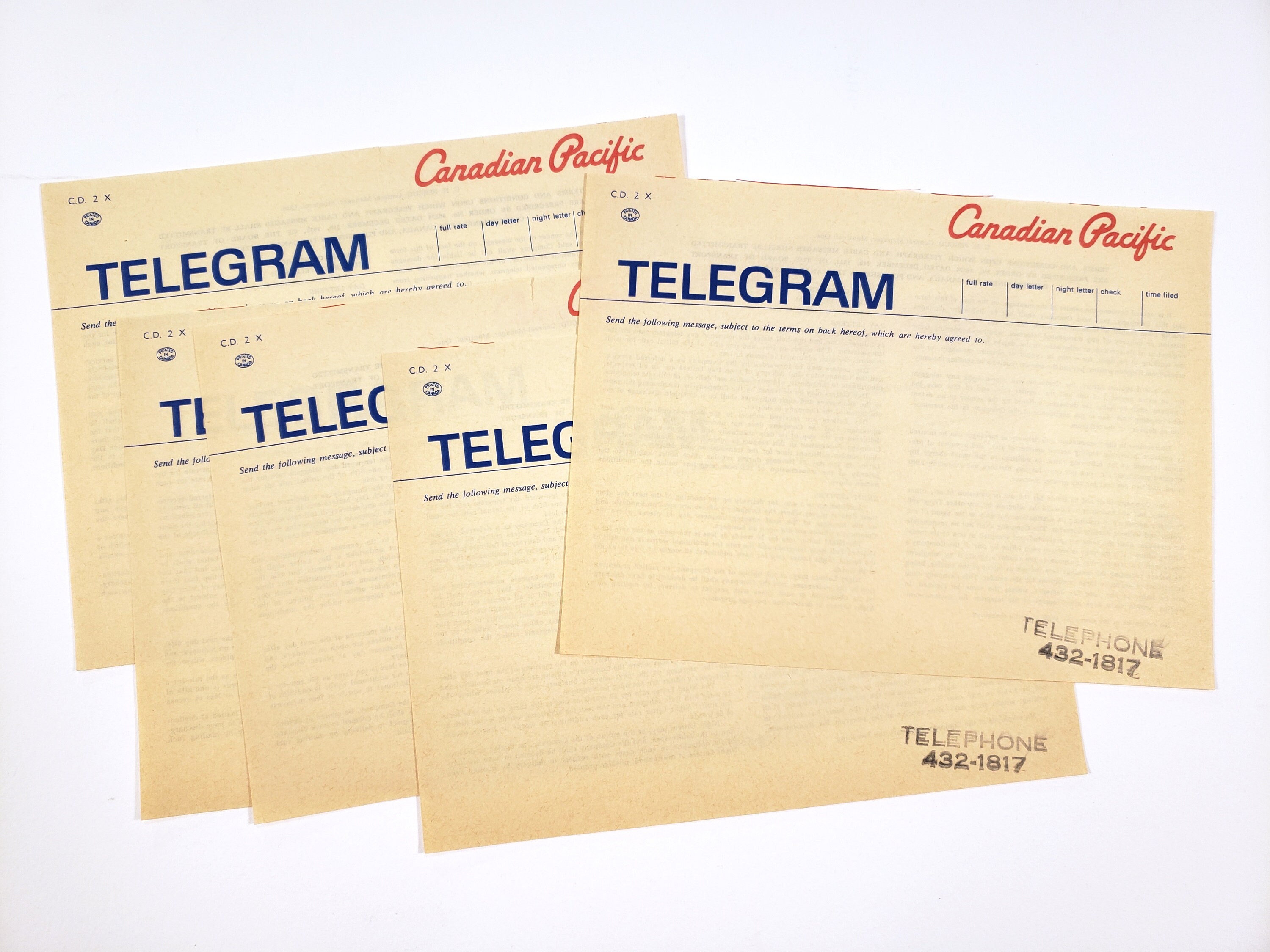 Blank Vintage TELEGRAMS CP Railway Vintage Business - Etsy Canada