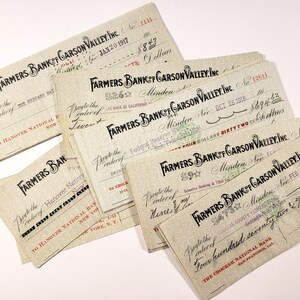 Vintage Cancelled Checks, 1910s - Ephemera, Handwritten Documents, 6 ...