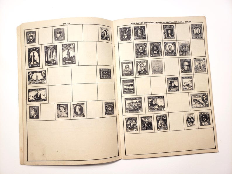 Atlas Stamp Album, 1954, Stamp Collection, Old Paper, Postage Stamps ...