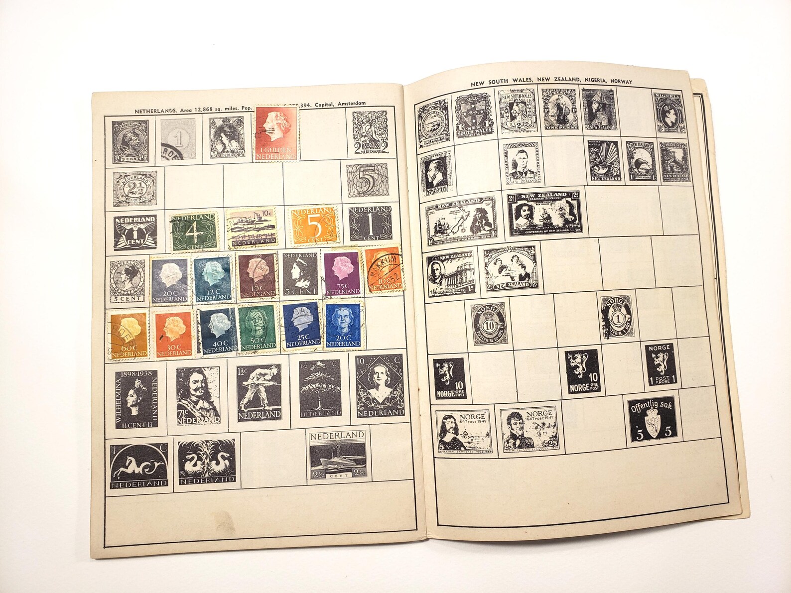 Atlas Stamp Album, 1954, Stamp Collection, Old Paper, Postage Stamps ...
