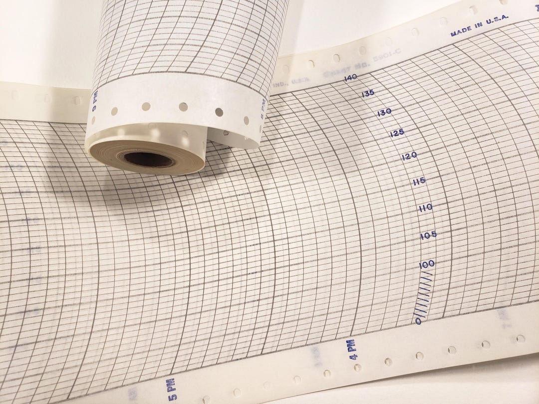 Medical Chart Paper, Blank Graph Paper Roll, Vintage Ephemera, Junk ...