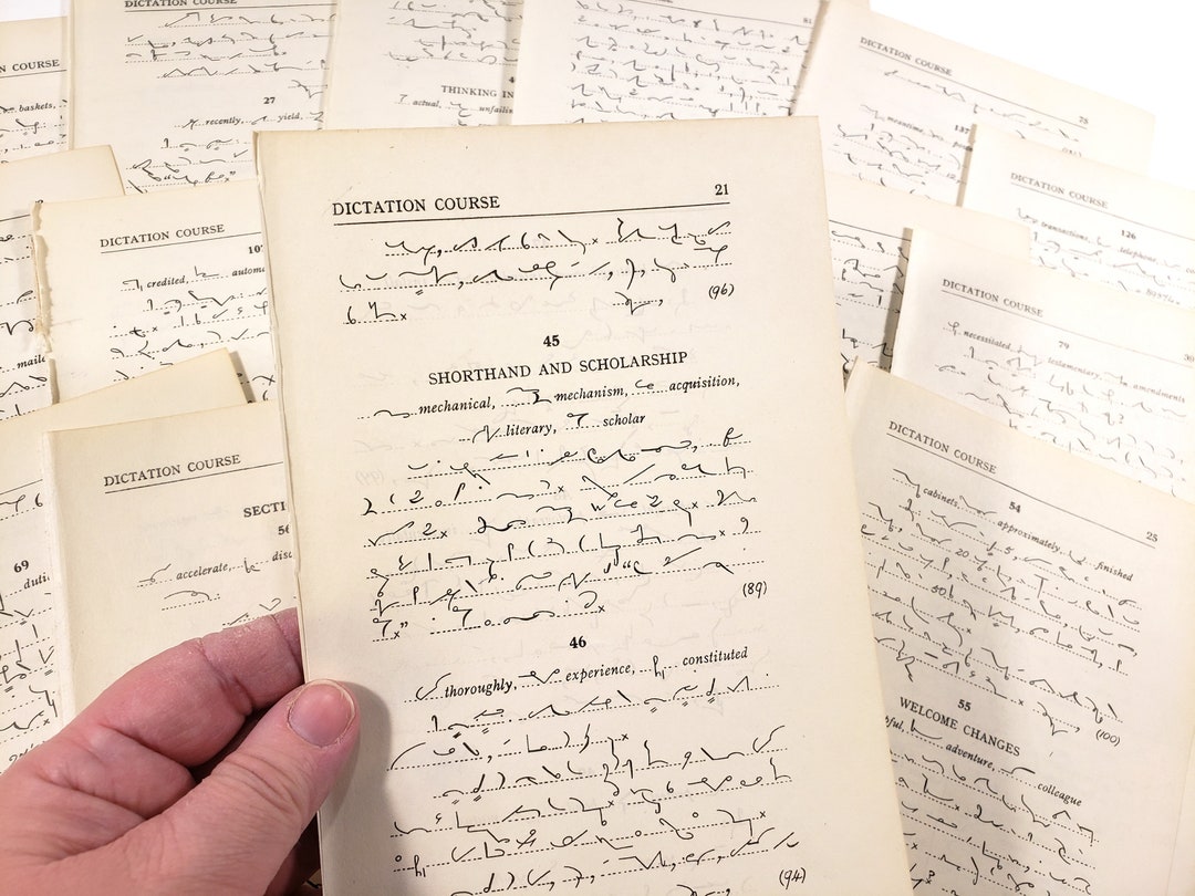 Pitman Shorthand Book Pages - Single Sheets, Vintage Ephemera for ...