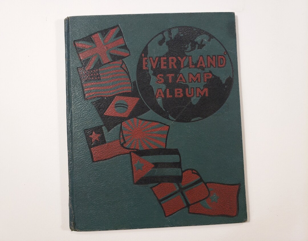 Everyland Stamp Album, Blank Book, Postage Stamp Collecting, Antique ...