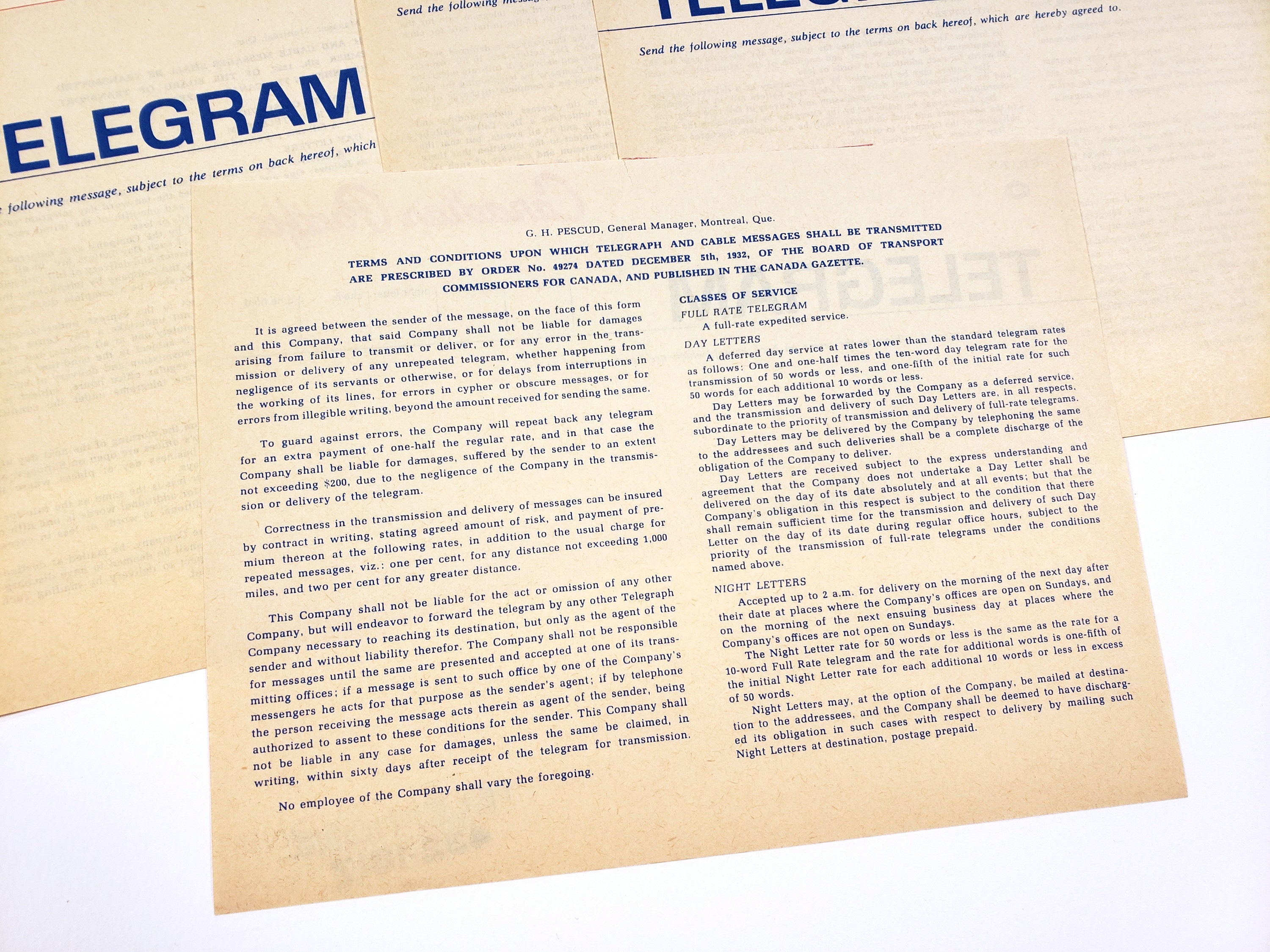 Blank Vintage TELEGRAMS CP Railway Vintage Business - Etsy Canada