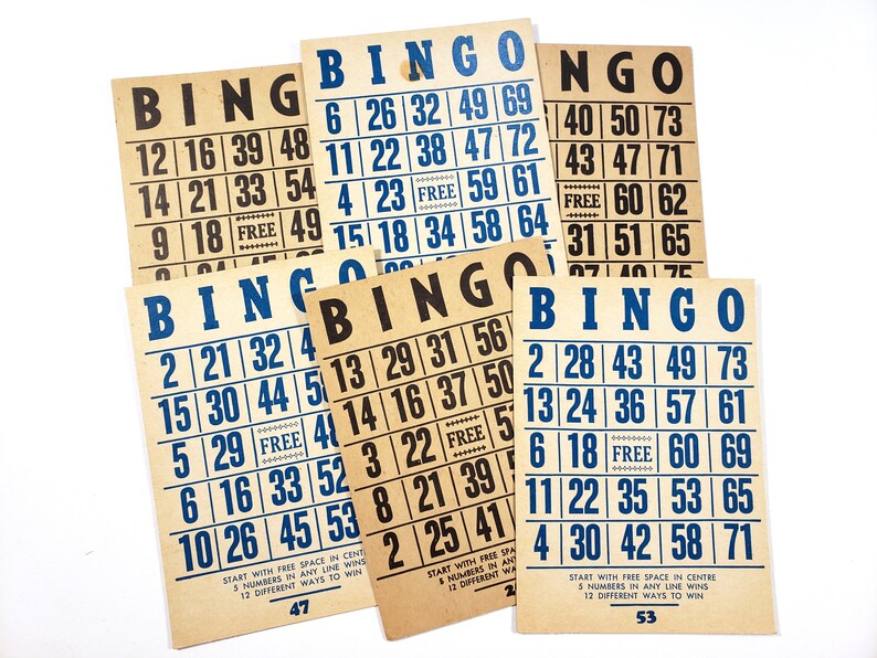 Vintage Bingo Cards Vintage Game Ephemera Vintage Paper - Etsy