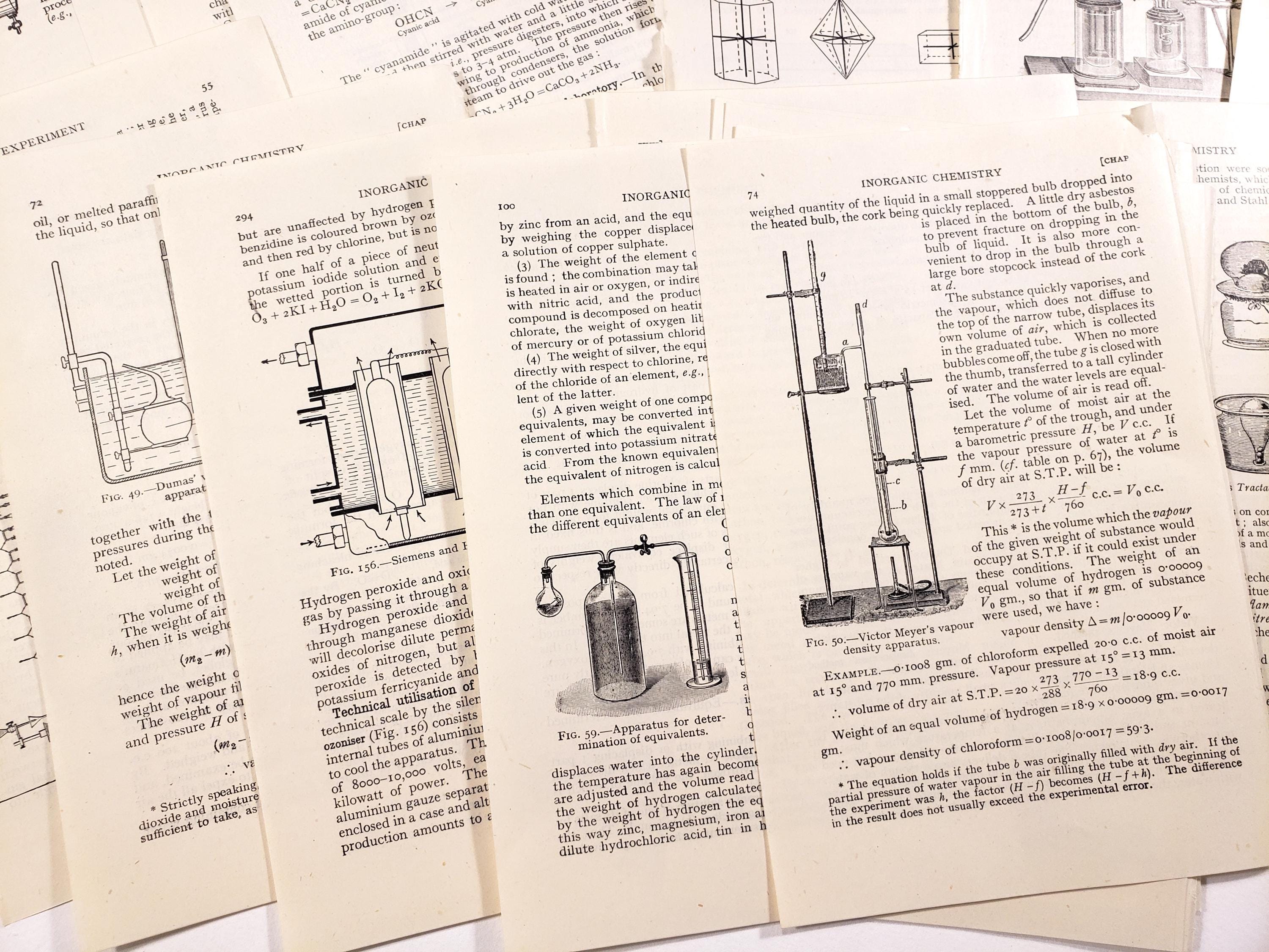 Science Diagrams, Illustrations, Chemistry Experiments, 23 Sheets, 1946 ...