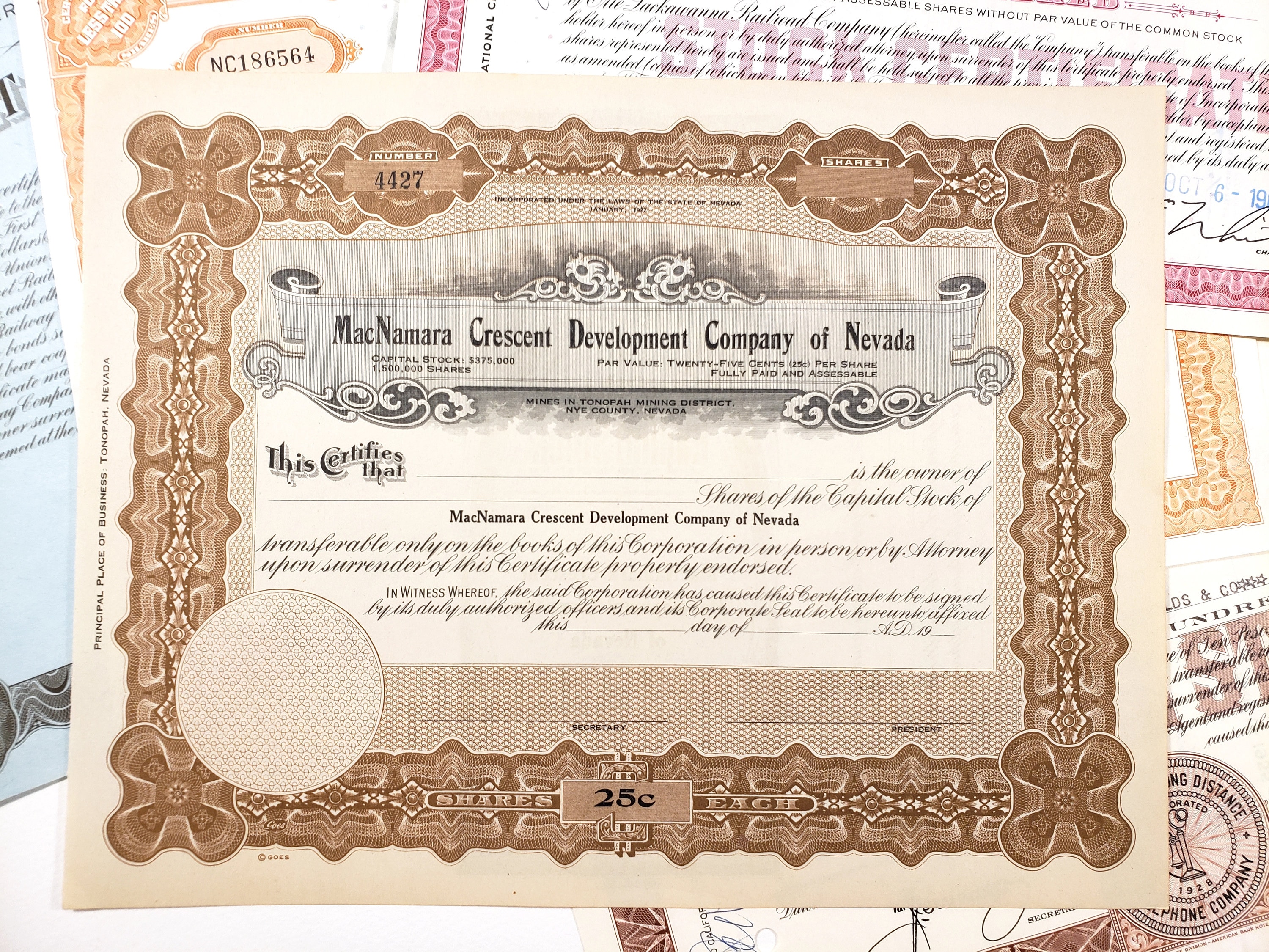 Antique Company Shares, Old Documents, Vintage Paper Ephemera, Junk ...