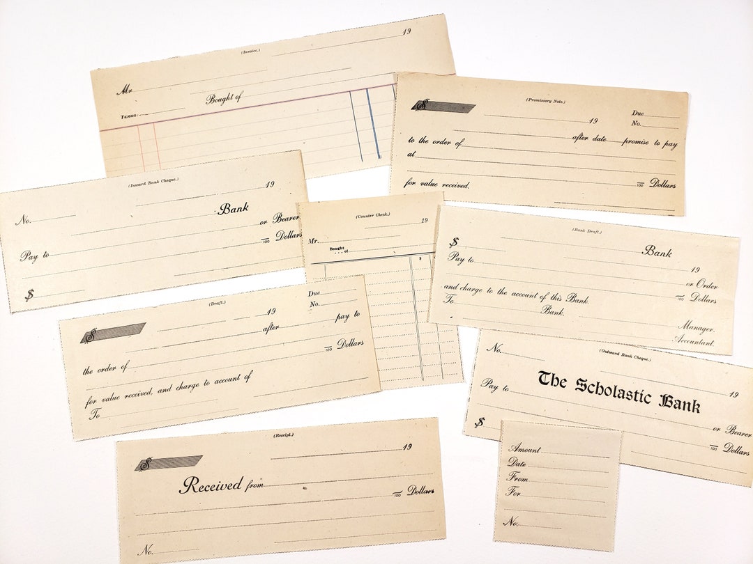 Blank Receipts - Vintage Paper, Business Stationary Blank Forms ...