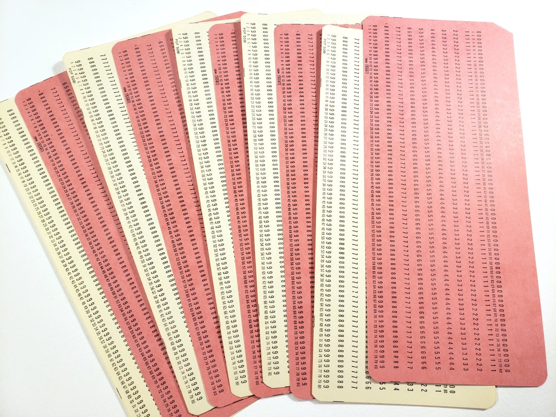 Computer PUNCH CARDS, Pink & White, Vintage Ephemera, Vintage Paper ...