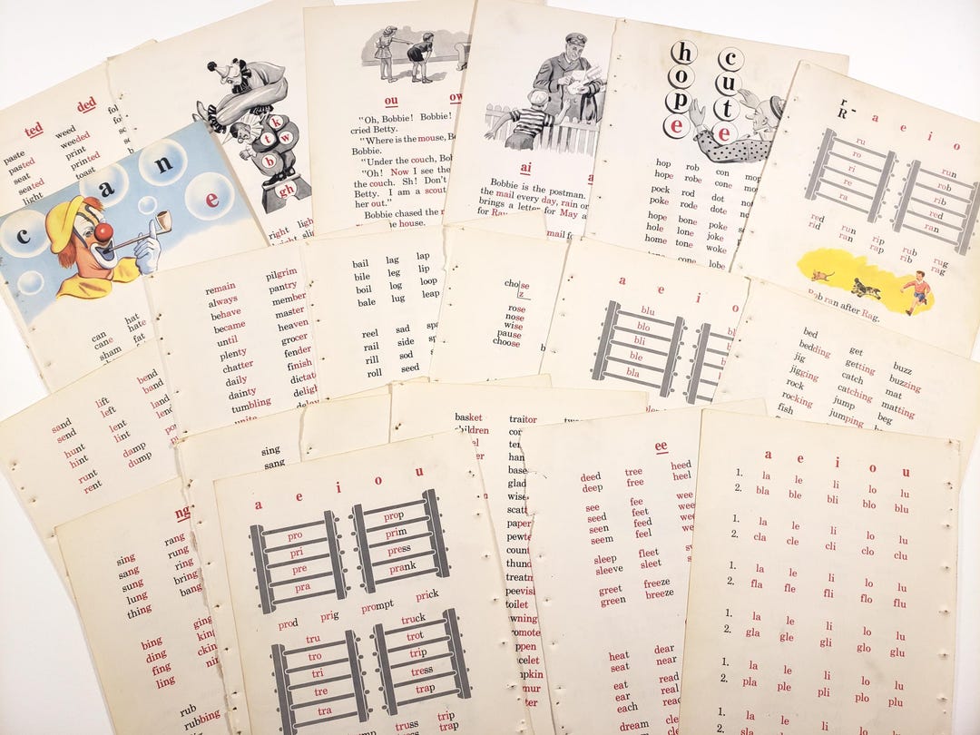 Vintage Children's School Book Pages, 1940s, Vintage Ephemera, Junk ...