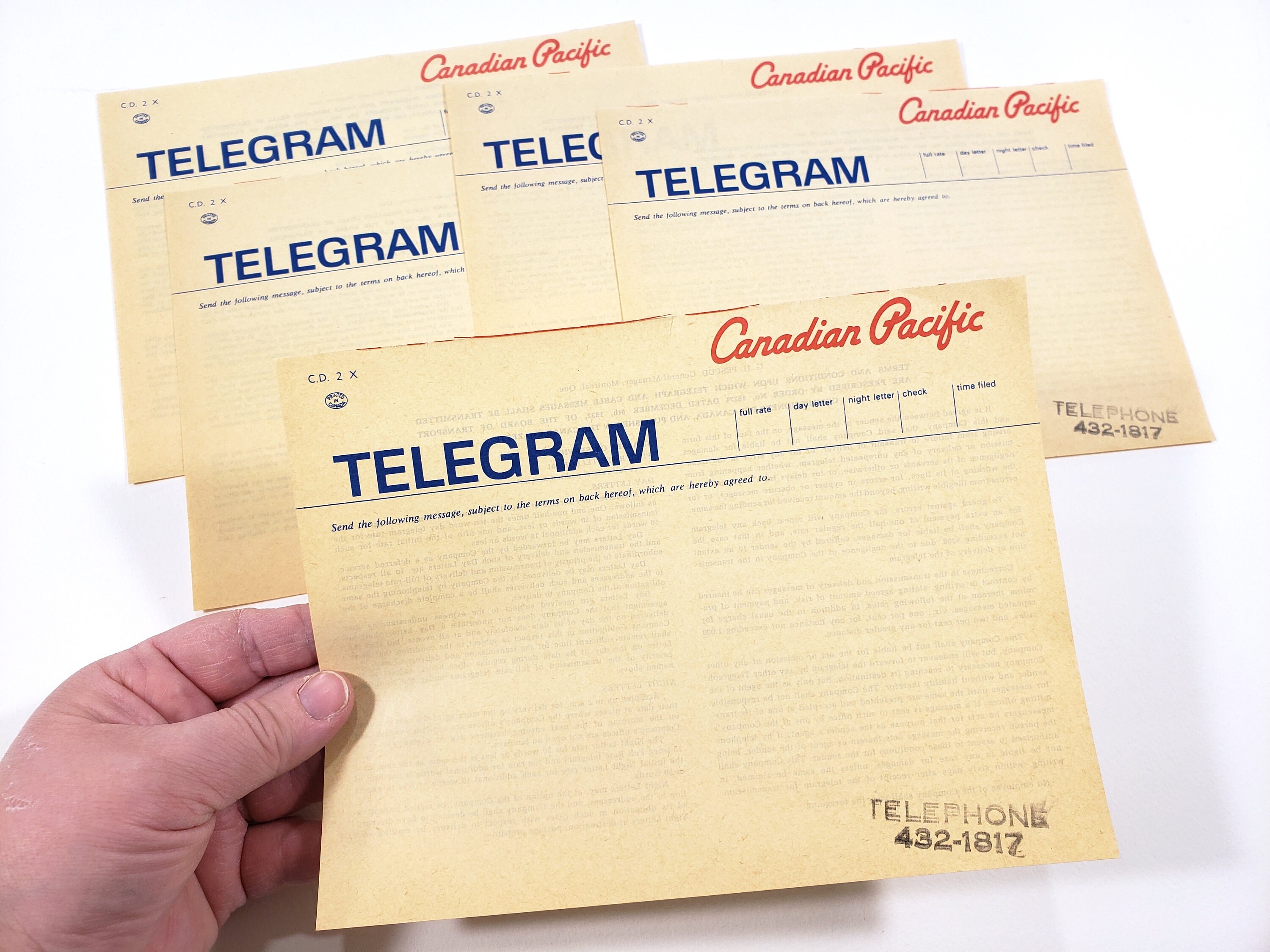 Blank Vintage TELEGRAMS CP Railway Vintage Business - Etsy Canada