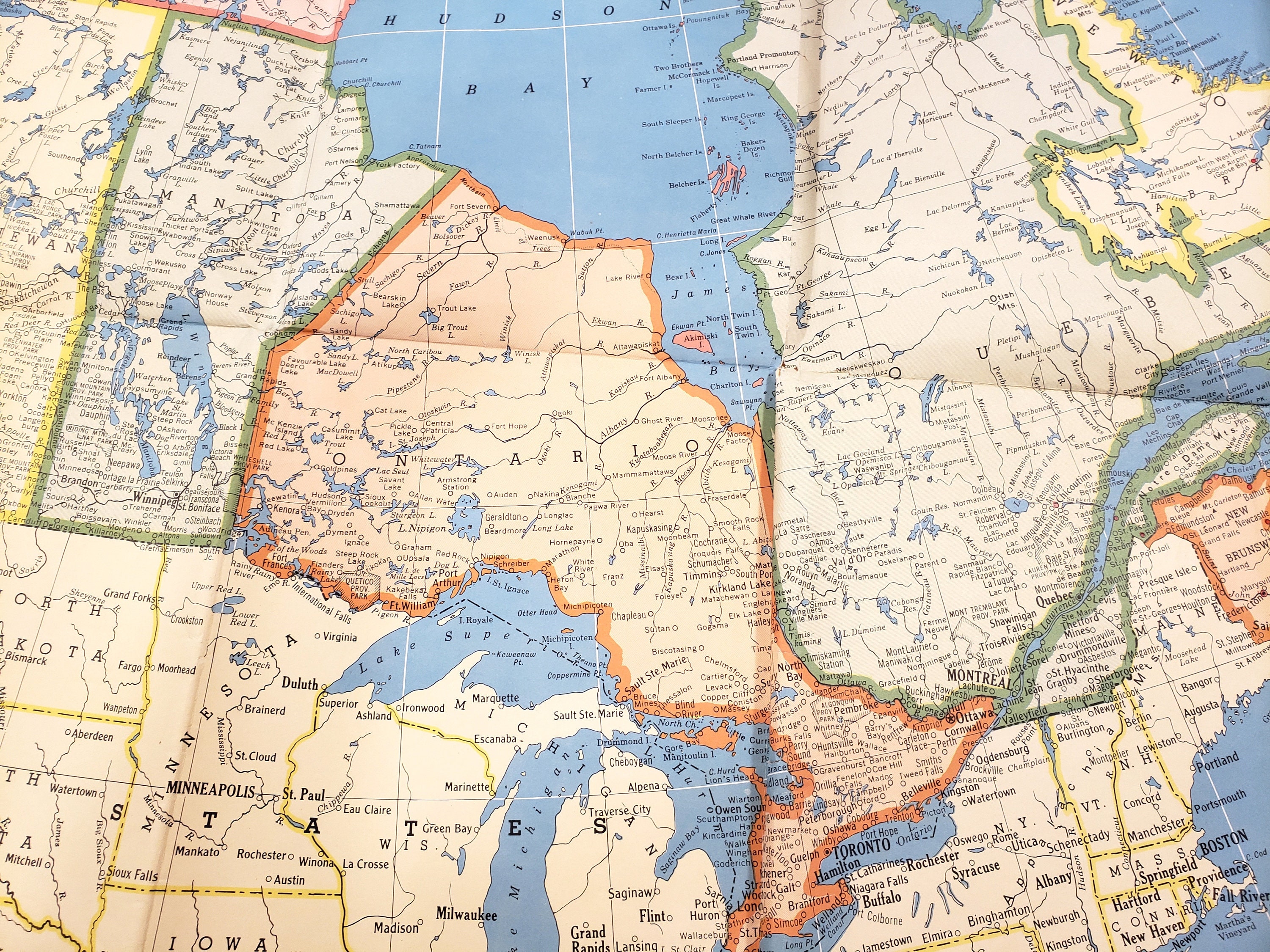 Vintage Map of CANADA C.1960s Wall Map Vintage Ephemera - Etsy