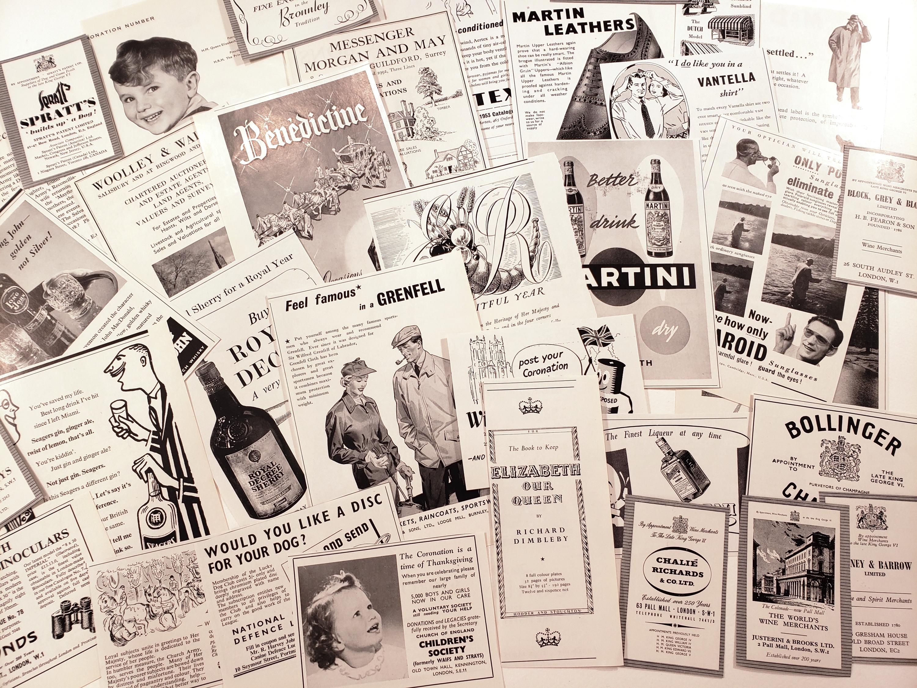 Vintage British Advertisements, 1953 Coronation, Black & White, Vintage ...