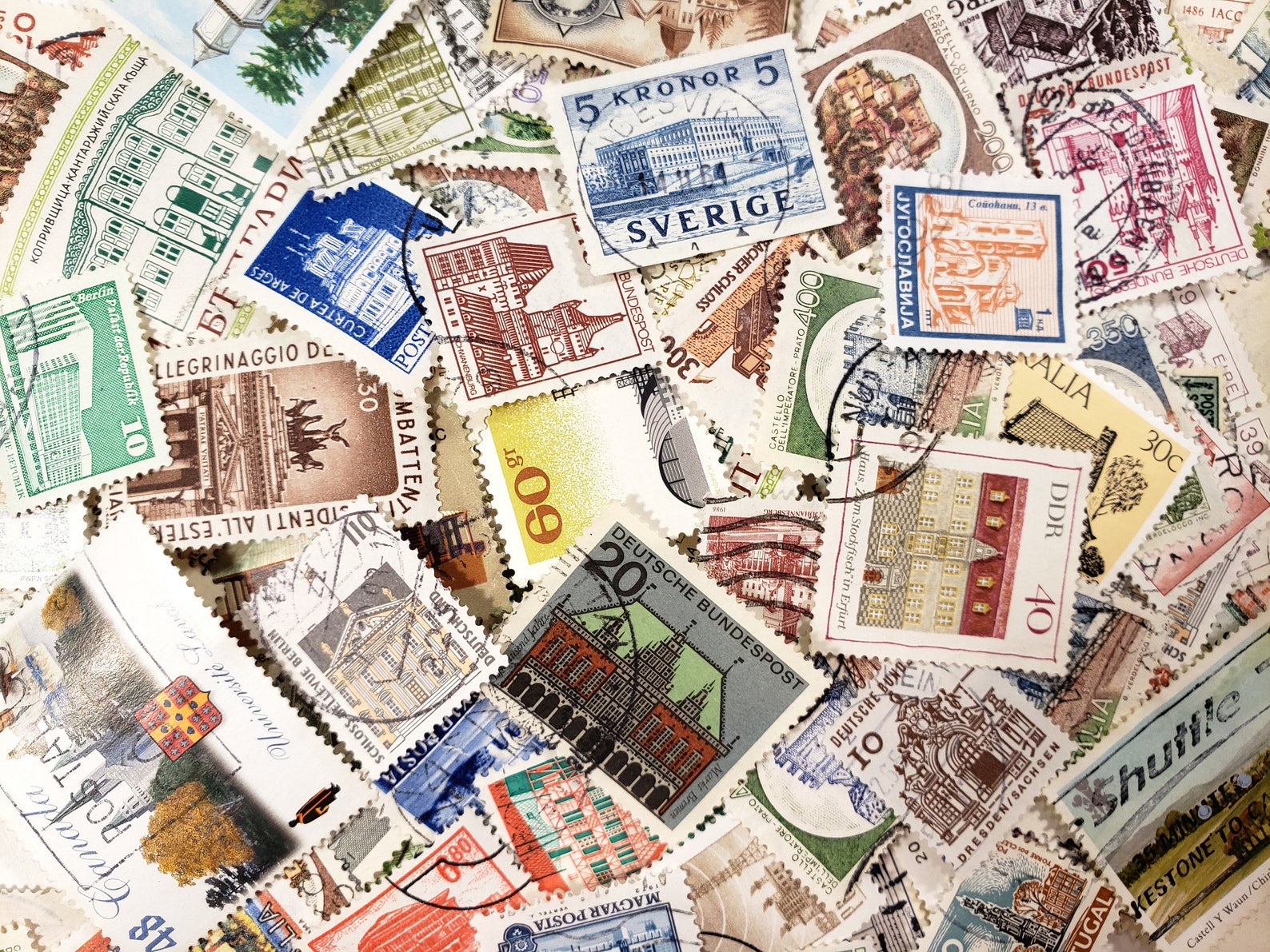 BUILDINGS & ARCHITECTURE Vintage Postage Stamps 25 All - Etsy