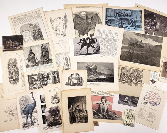 Creepy, Scary, Weird Vintage Paper Ephemera Pack, 25 Pieces, Halloween ...