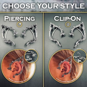 Birthstone Elf Ear Cuffs - Fantasy Cosplay Jewelry - Piercing & Clip-on ...