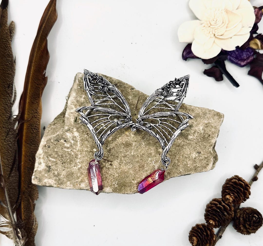 Crystal Fae Wing Elf Ear Cuff - Faerie Ear Cuff - Fae and Elf Cosplay ...