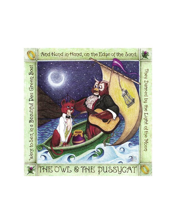 The Owl and the Pussycat Nursery Rhyme - Etsy