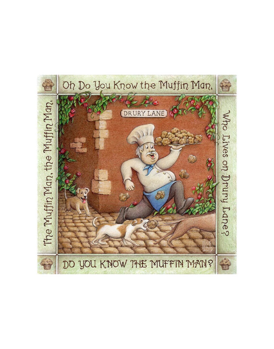 The Muffin Man - Nursery Rhyme - Etsy