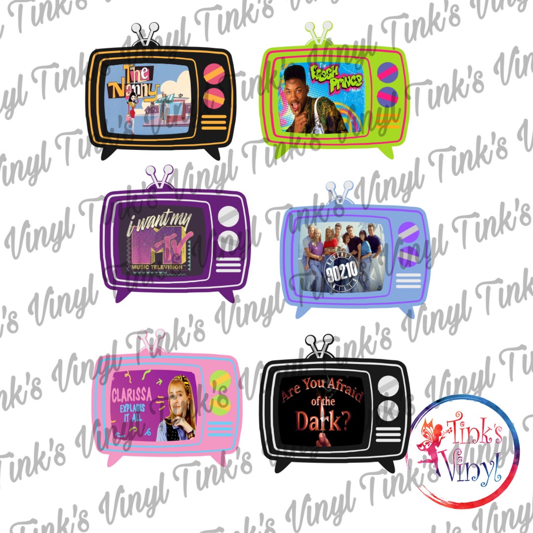 1990s Vintage TV| Print and Cut Files| Download Files| PNG Files ...