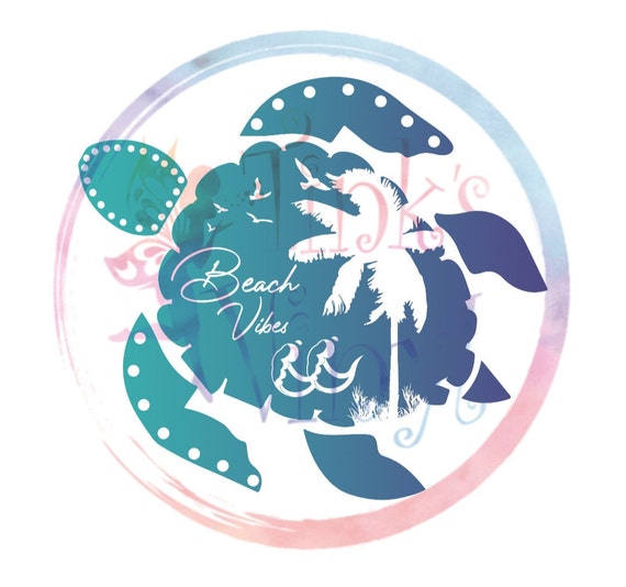 Beach Vibes Turtle PNG File - Etsy