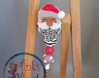 Black Santa Badge Reel - Etsy