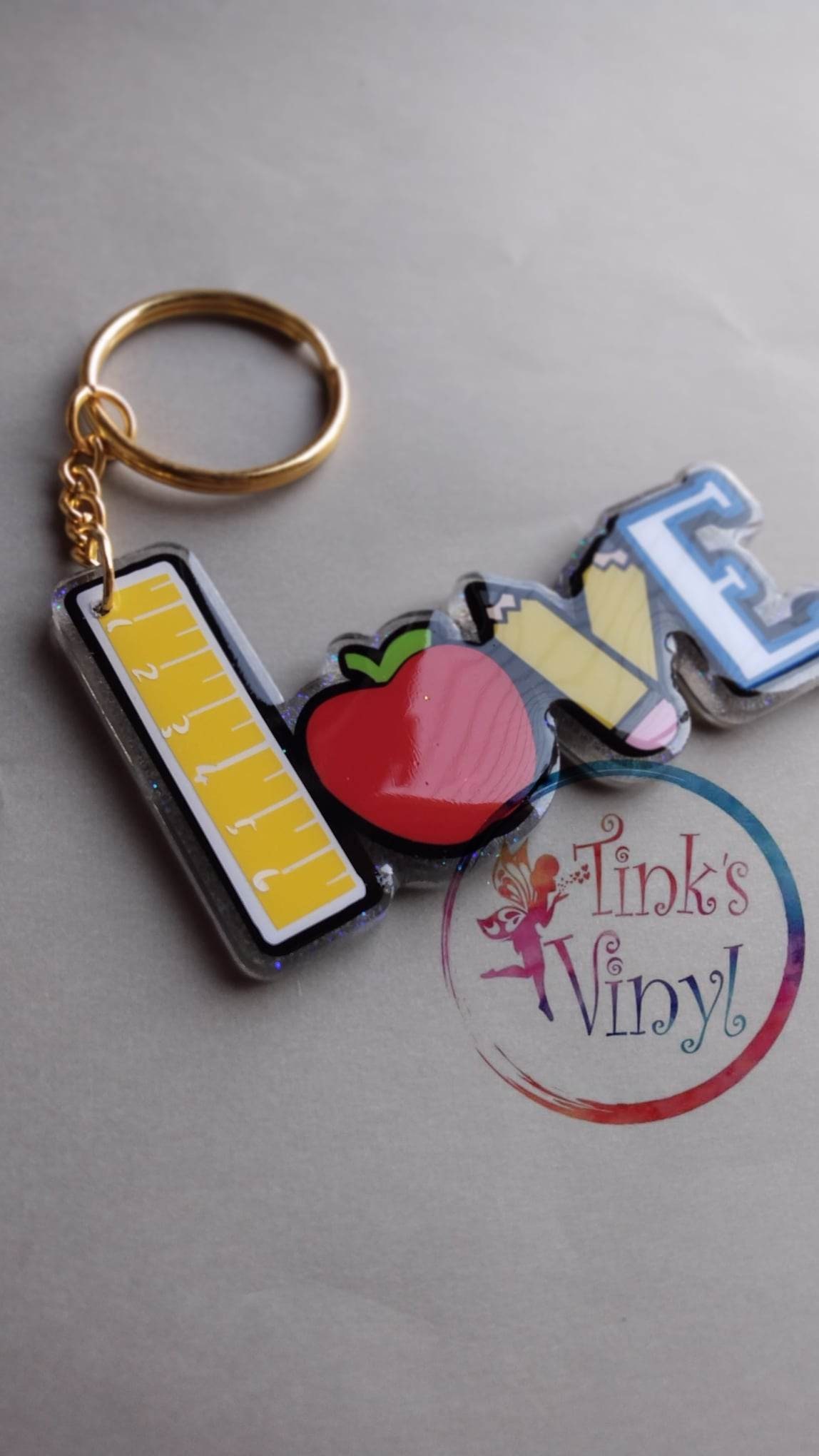 Love Ruler Acrylic Keychain| Teacher Gift| Teacher Appreciation| Cute ...