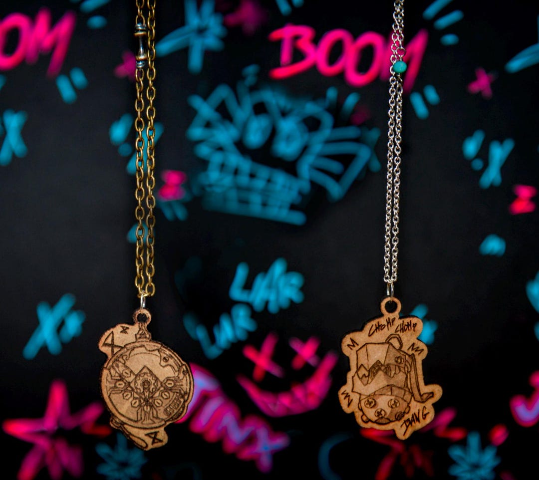Jinx and Ekko Arcane Couple Necklaces, Pyromacheur and Chronometer ...