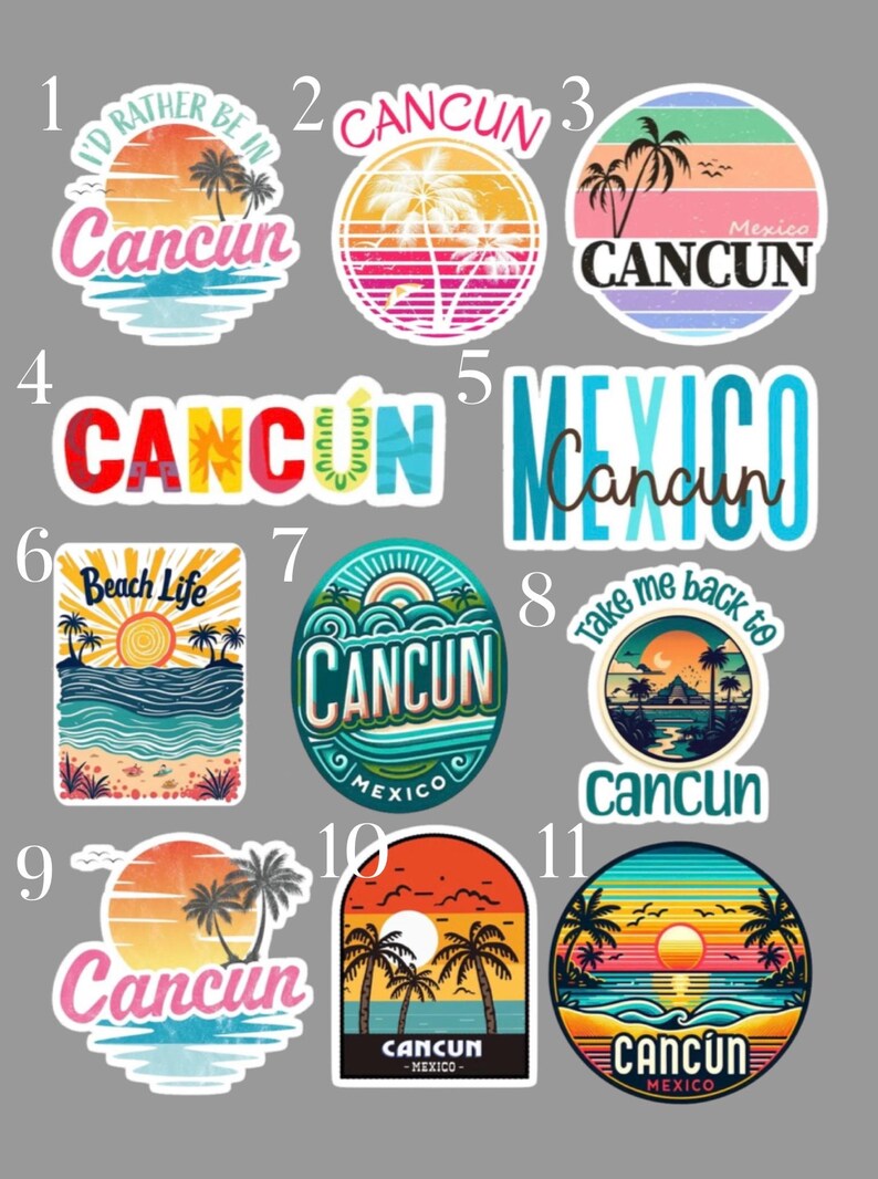 Cancun Stickers - Etsy