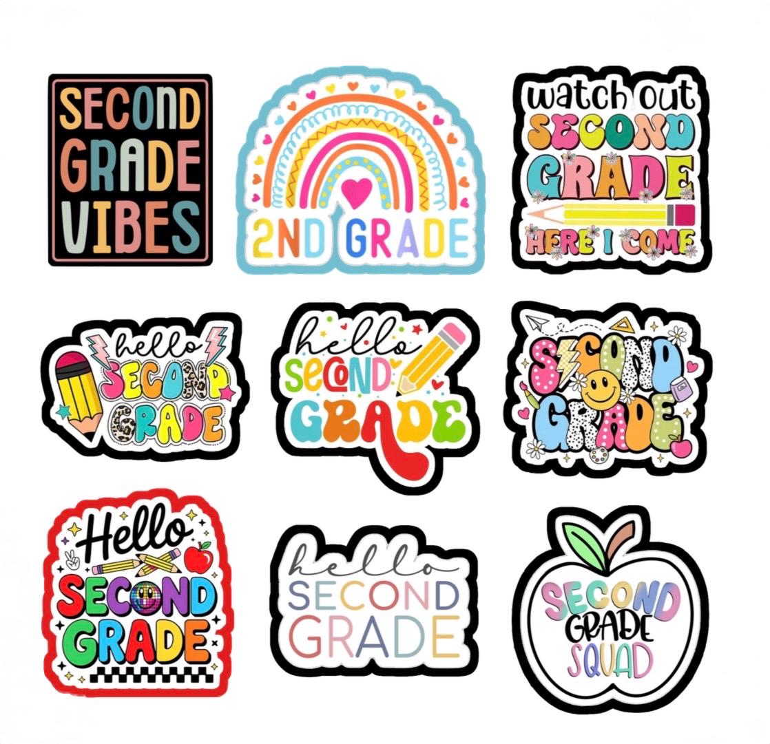 Second Grade Stickers | 2nd Grade Reward Stickers | Teacher Stickers ...