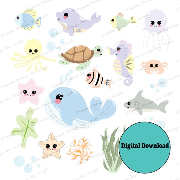 Pdf Template Sea Creatures - Etsy