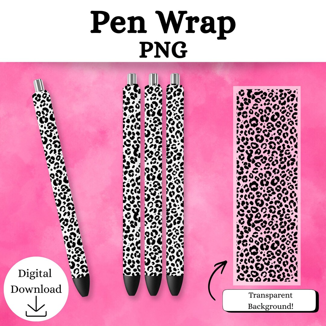 Cheetah Themed Pen Wrap, Cheetah Pen Wrap, Cute Pen Wrap, Epoxy Pen ...