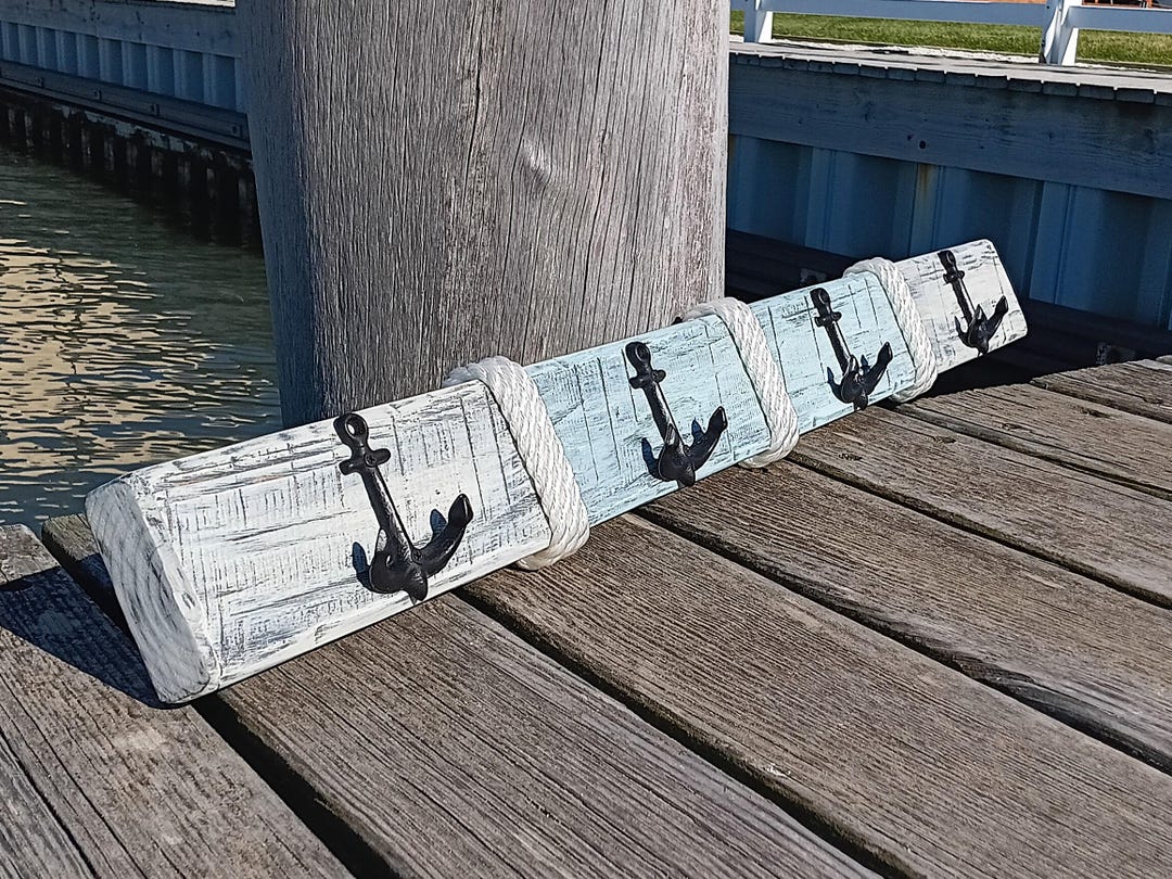 36" Nautical Towel Rack~coastal Towel Rack~beach Towel Rack~nautical ...