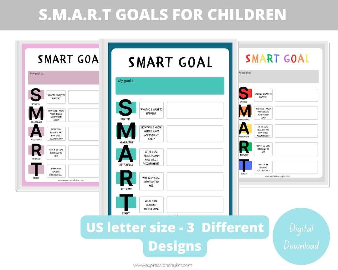 SMART Goal Worksheet for Kids: Planning Printable (PDF) - Etsy