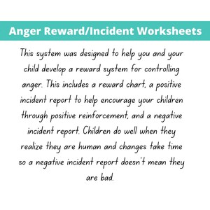 Anger Reward and Incident Report System Anger Management Anger Change ...