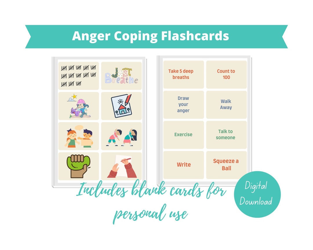 Anger Coping Flashcards for Children - Anger Management - Tools for ...
