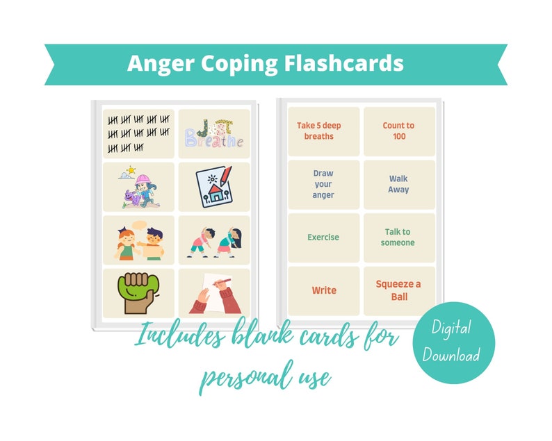Anger Coping Flashcards for Children - Anger Management - Tools for ...