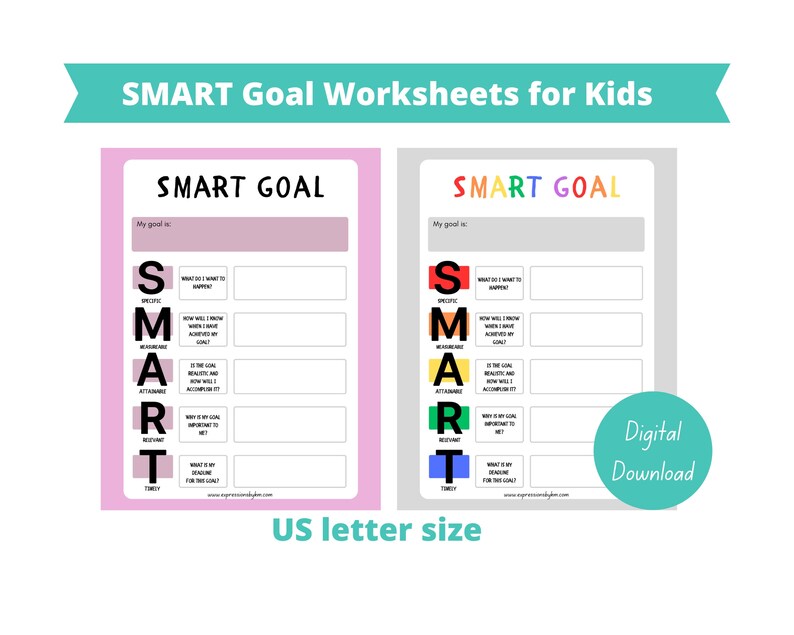 SMART Goal Worksheets for Kids Kids Planning Kids Goals Goals Planning ...