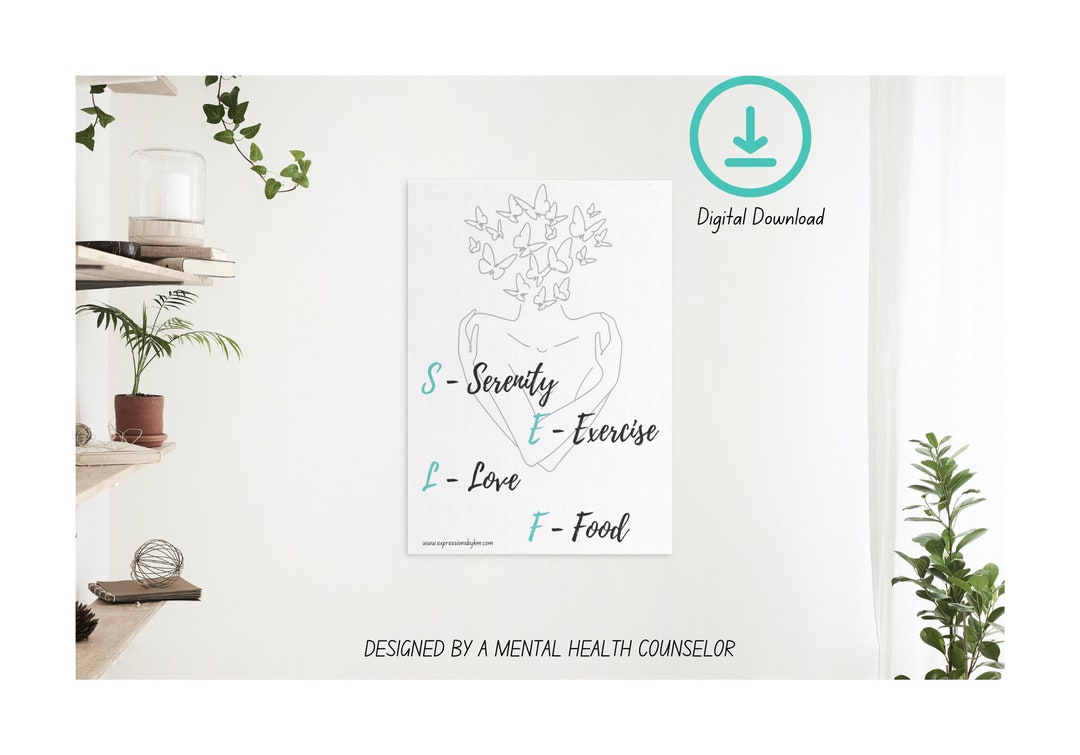 S.E.L.F. Acronym Print - Therapy Office Print - Home Decor Print ...