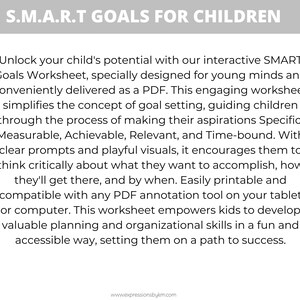 SMART Goal Worksheet for Kids: Planning Printable (PDF) - Etsy