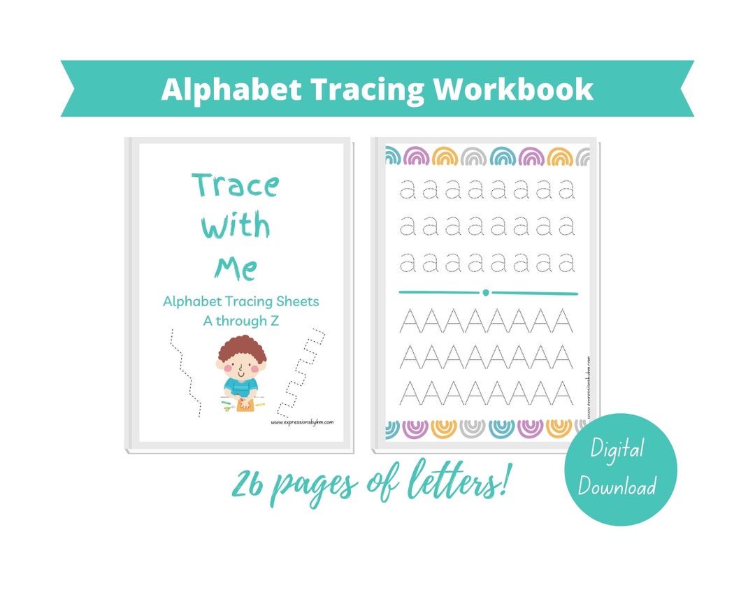 Alphabet Tracing Workbook Upper and Lower Case Teacher Workbooks Child ...