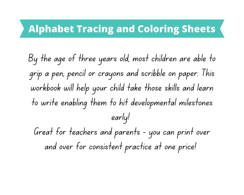 Alphabet Tracing Workbook With Coloring - Child Development - Teacher ...