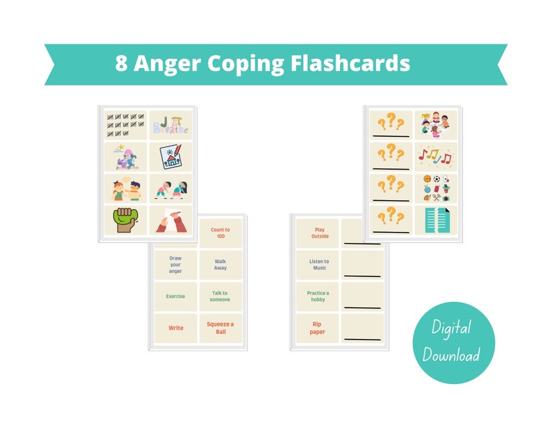 Anger Coping Flashcards for Children - Anger Management - Tools for ...