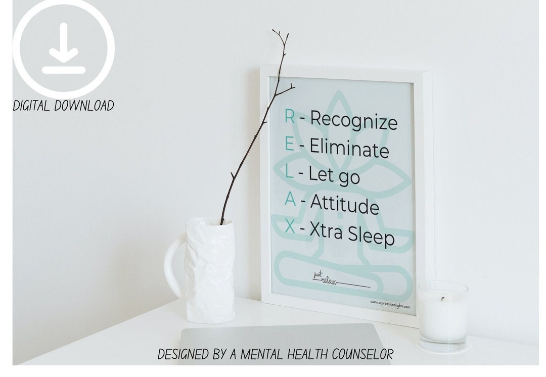 RELAX Acronym Print: Anxiety Therapy Office Decor (digital Download) - Etsy